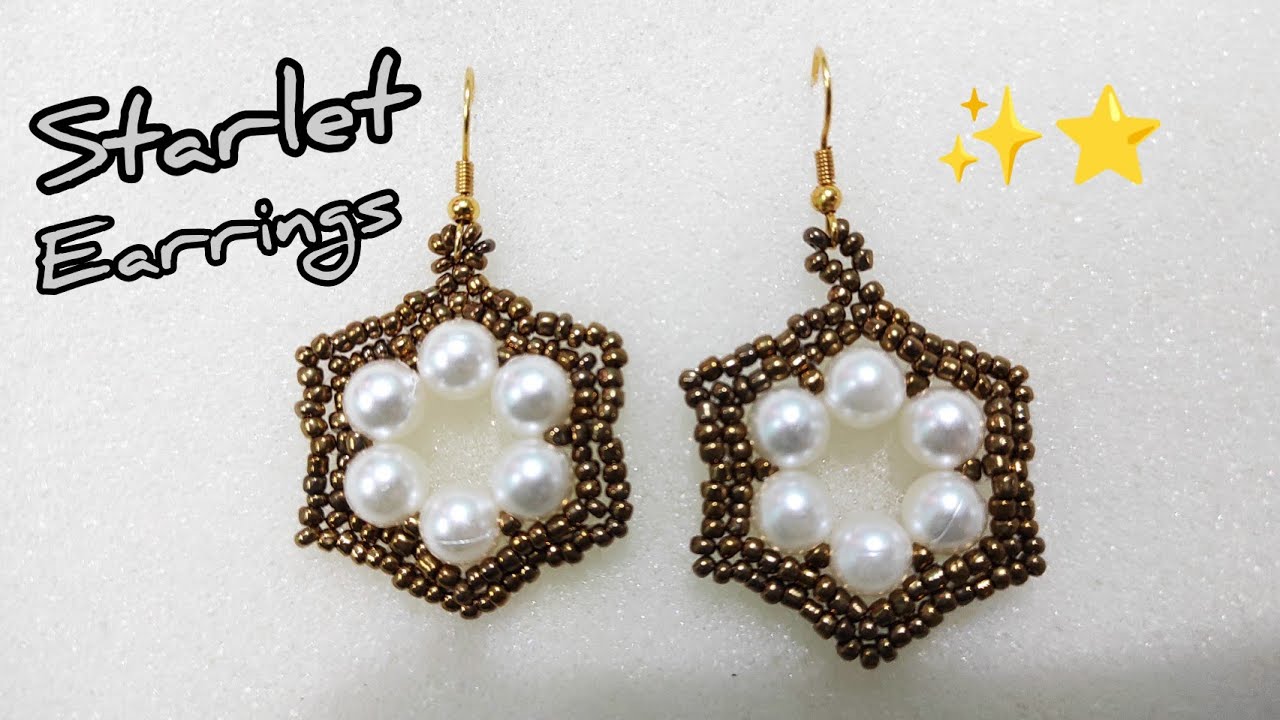 How to make sead beads earrings /Starlet earrings - YouTube