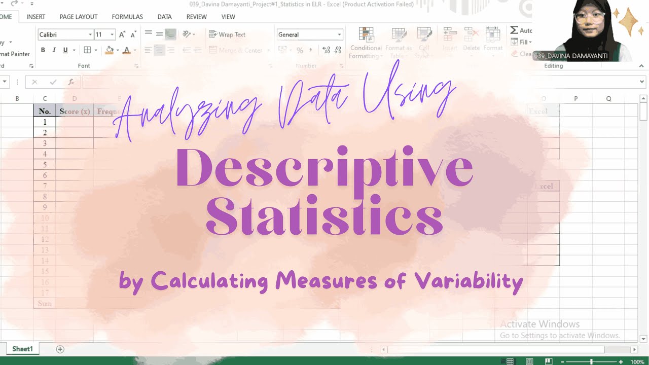 Analyzing Data Using Descriptive Statistics by Calculating Measures of ...