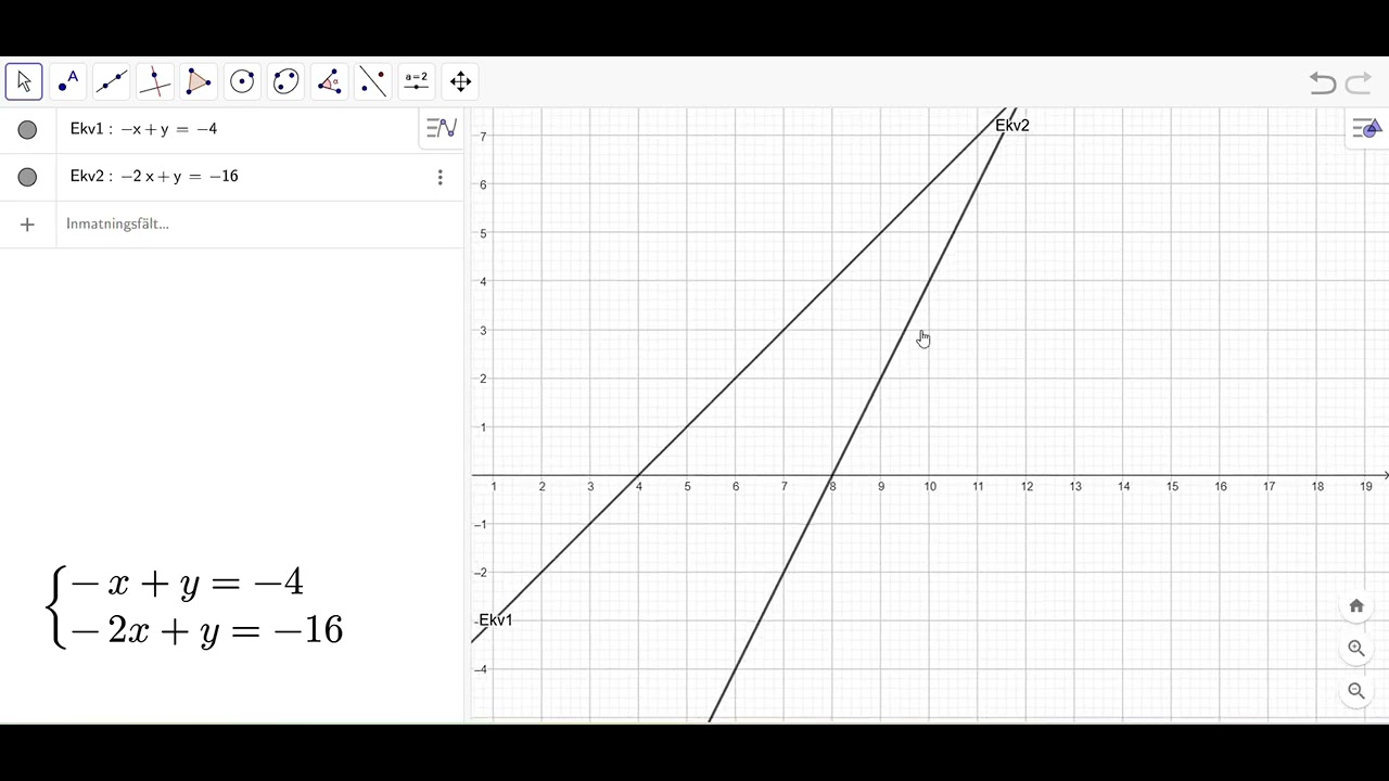 Grafisk lösning av ekvationssystem. Ma2. n1.1ab - YouTube