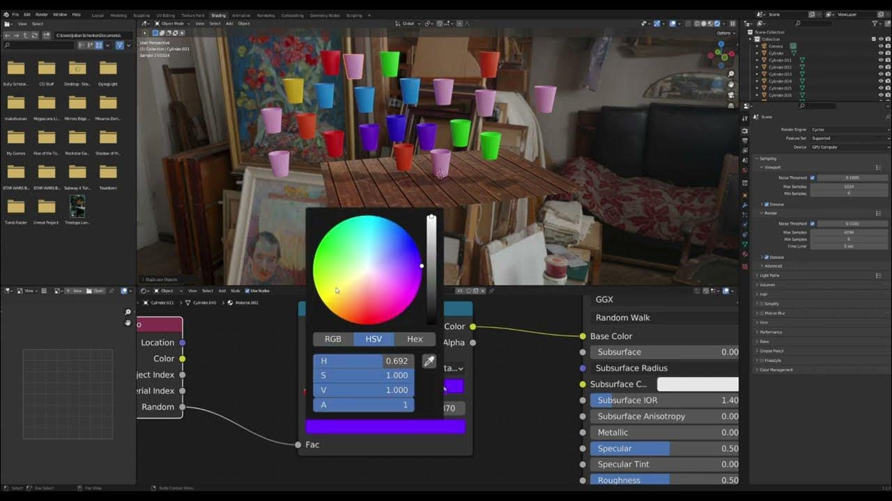 Making Auto-Randomizing (Fast n' Easy) Colors | Blender 3.1 Tutorial ...