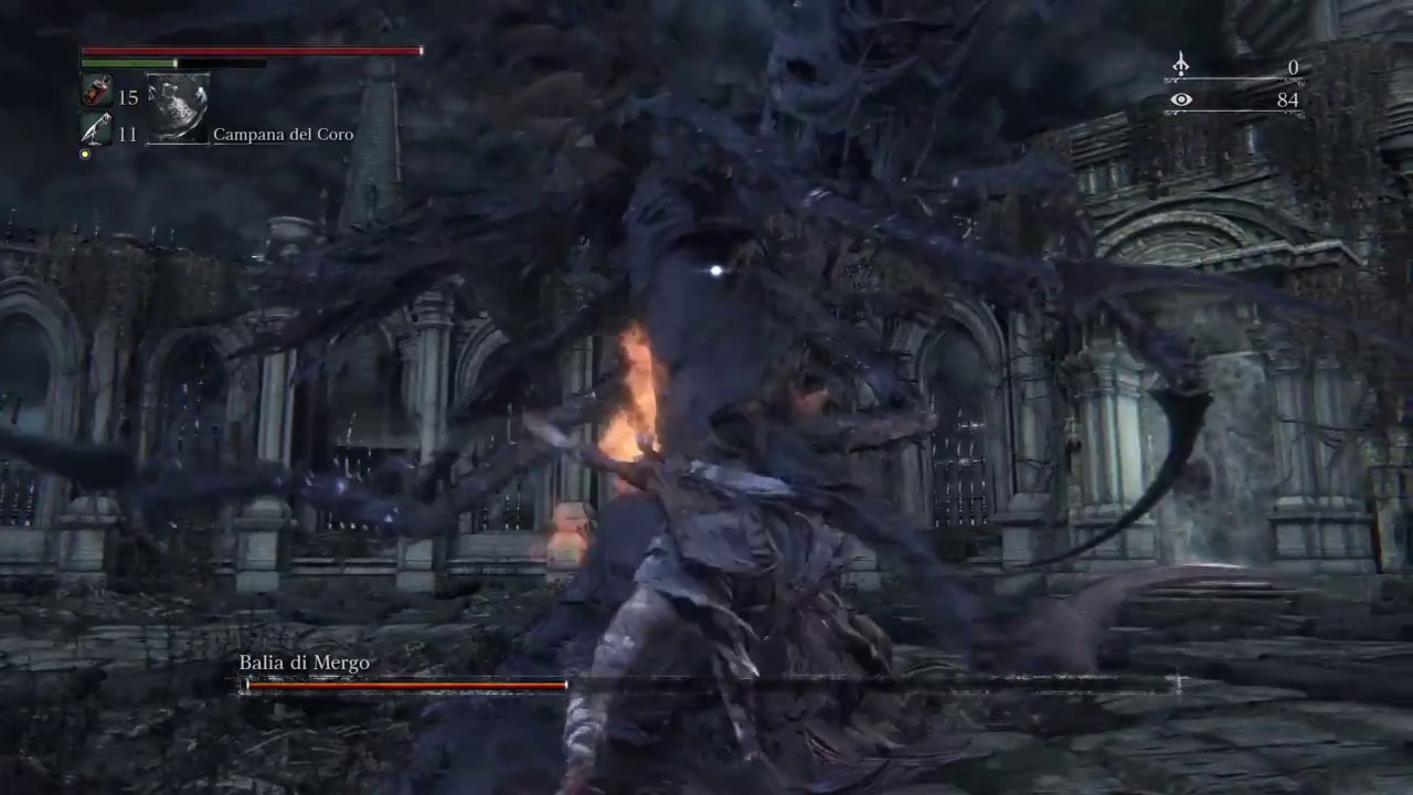 Bloodborne™ struggle against Nightmare of Mensis boss Mergo's Wet Nurse ...