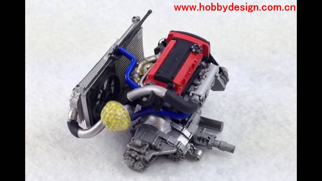 124 Mitsubishi 4G63 Engine finish model 3 - YouTube