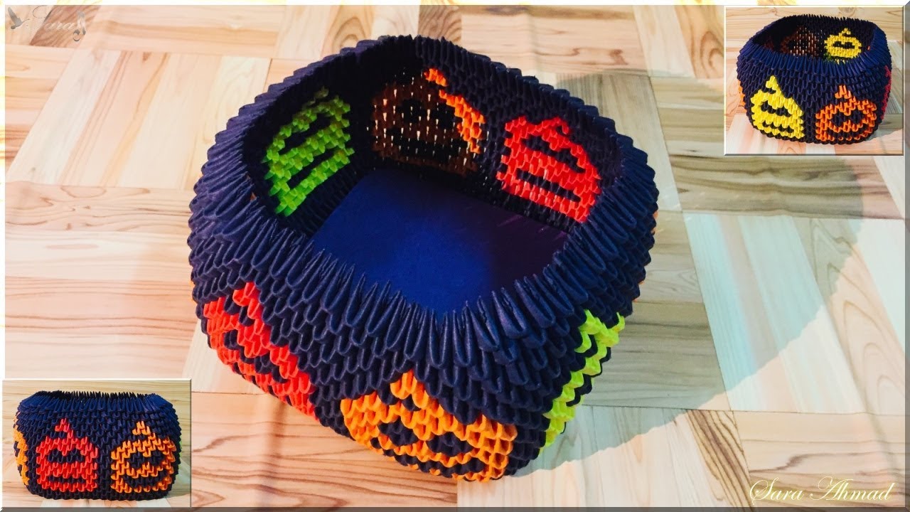 How to make 3d origami box 18 (halloween) - YouTube