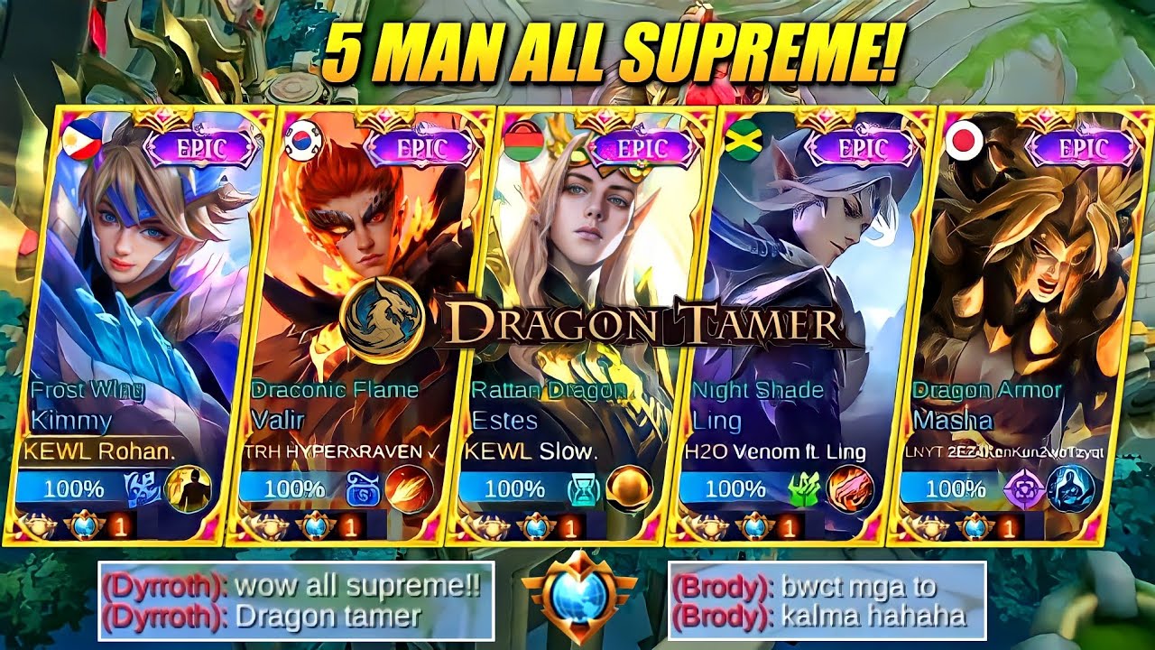DRAGON TAMER SKIN + ALL SUPREME!!🔥 | (ENEMY SHOCKED!😱) | MLBB - YouTube