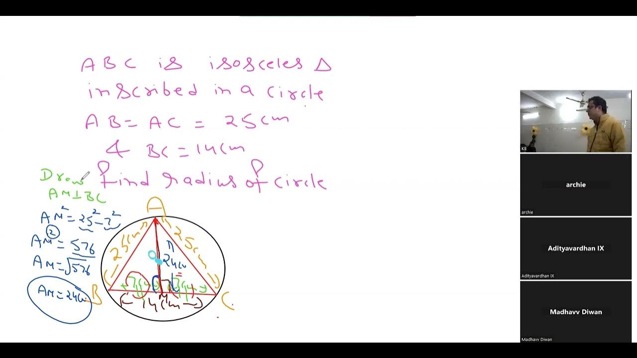 ABC is isosceles Triangle inscribed in a circle AB=AC=25 cmand BC=14 cm find radius of circle ...