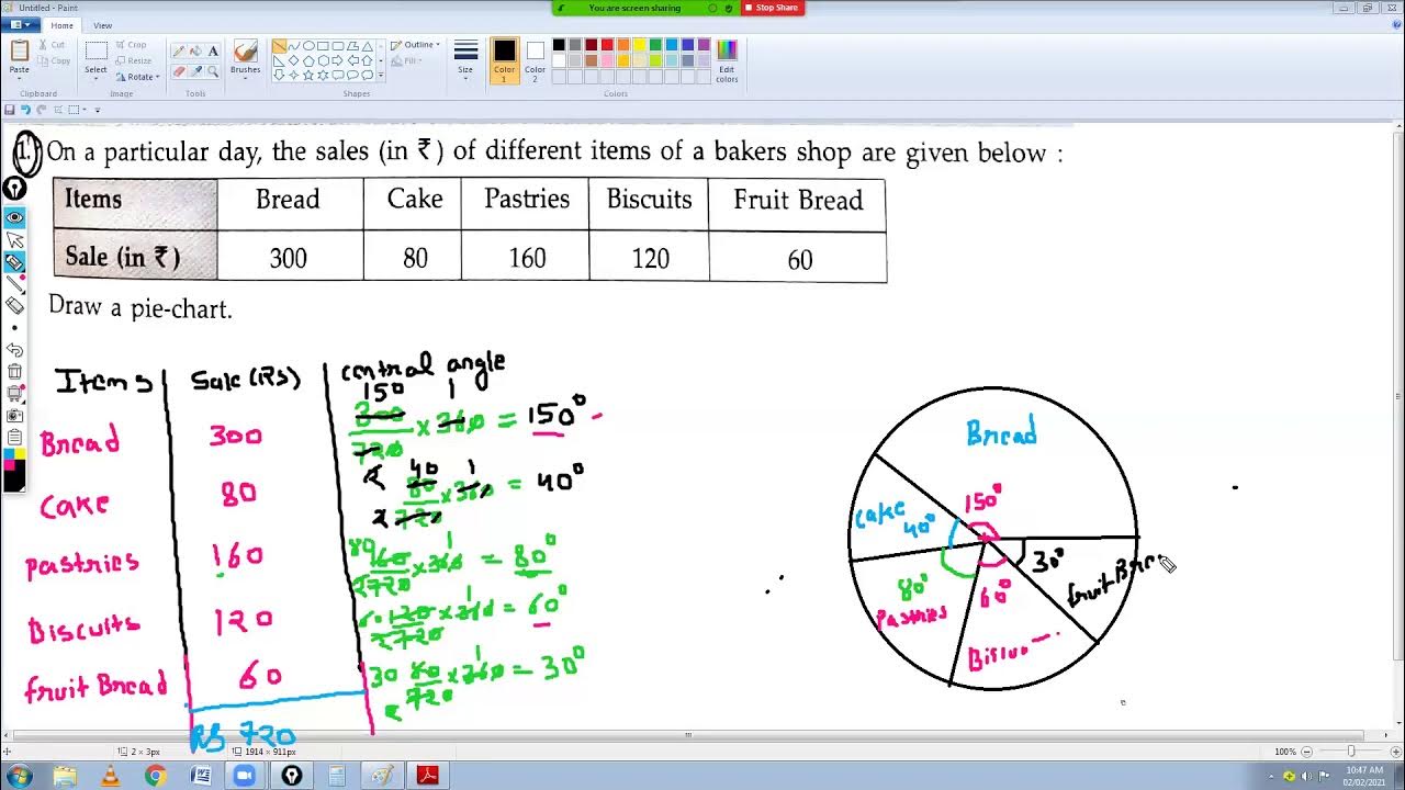 cbse class 8th maths cordova data handling lecture 3 | pie chart | probability - YouTube