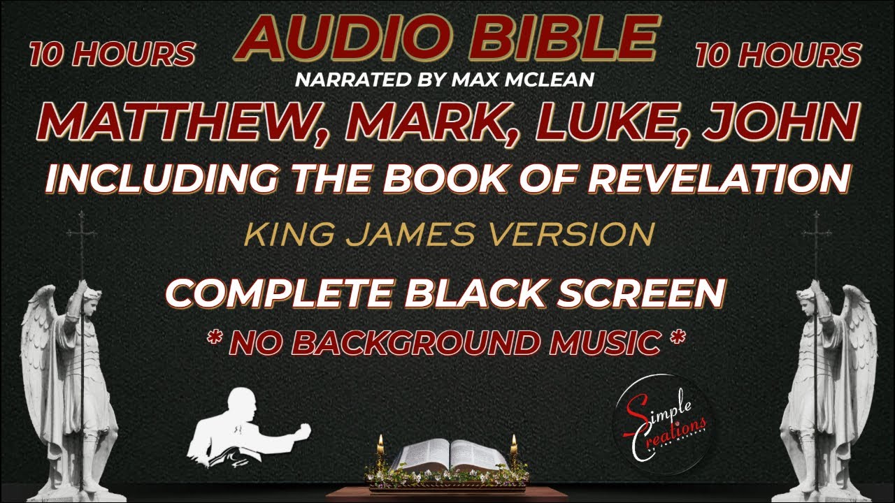 AUDIO BIBLE. THE 4 GOSPELS WITH REVELATION HIGH QUALITY SOUND, COMPLETE BLACKSCREEN. NAR. MAX ...