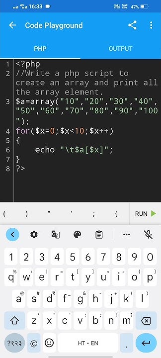 Array In Php Write A Php Script To Create An Array And Print All The Array Element Array