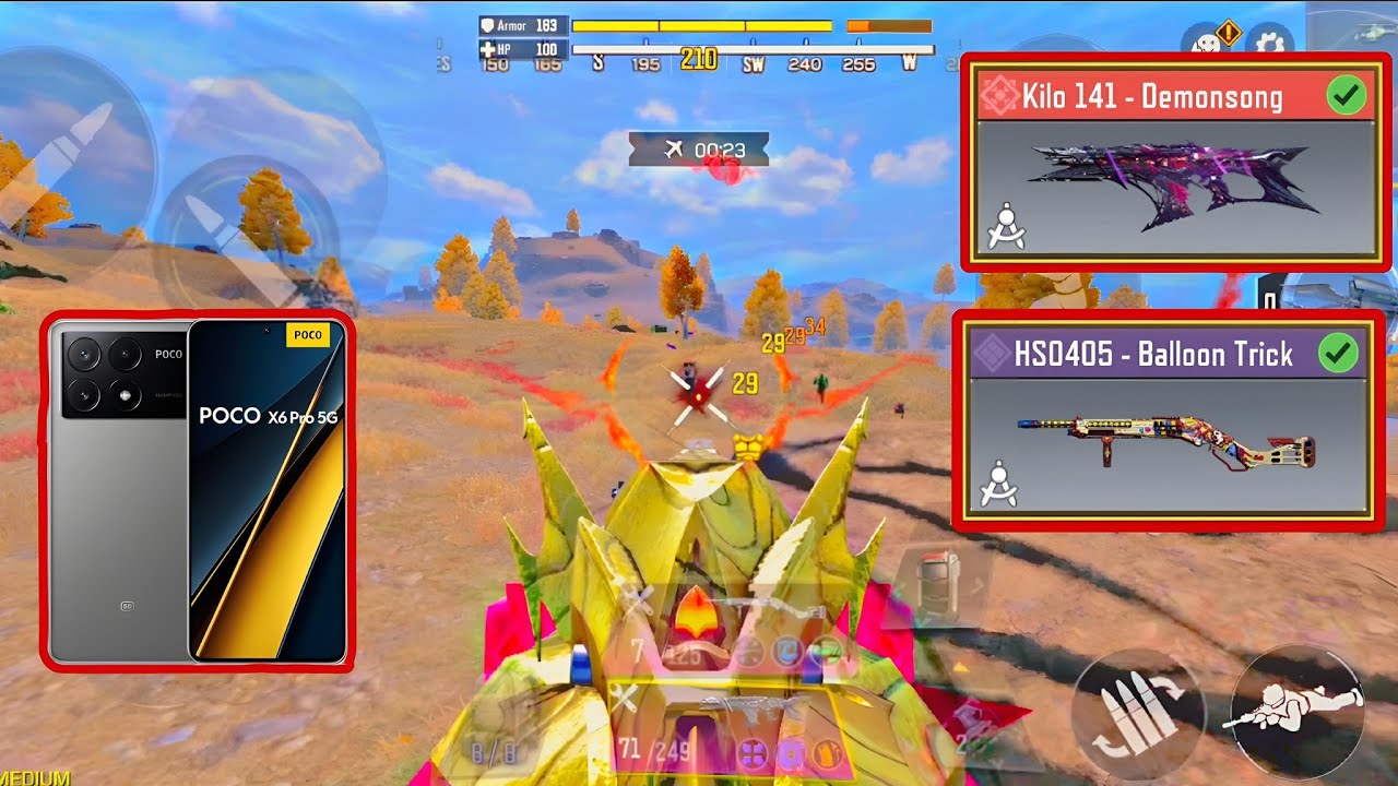 Poco X6 Pro | Call of Duty Mobile Game play | BEST GUNSMITH Kilo 141 and HS0405 | IN BR season 7 ...
