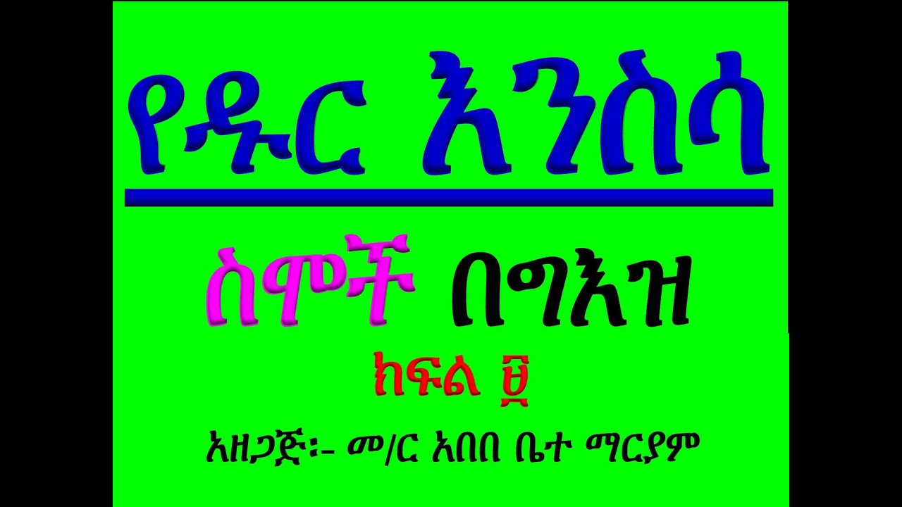#የግእዝ ትምህርት #ክፍል ፱ # የዱር እንስሳ ስሞች በግእዝ #Ye Geez Timhirt 9 #Ye Dur ...