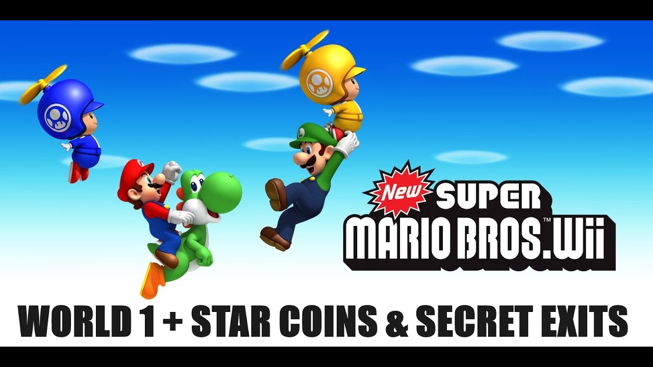 New Super Mario Bros. Wii World 1 Walkthrough - YouTube