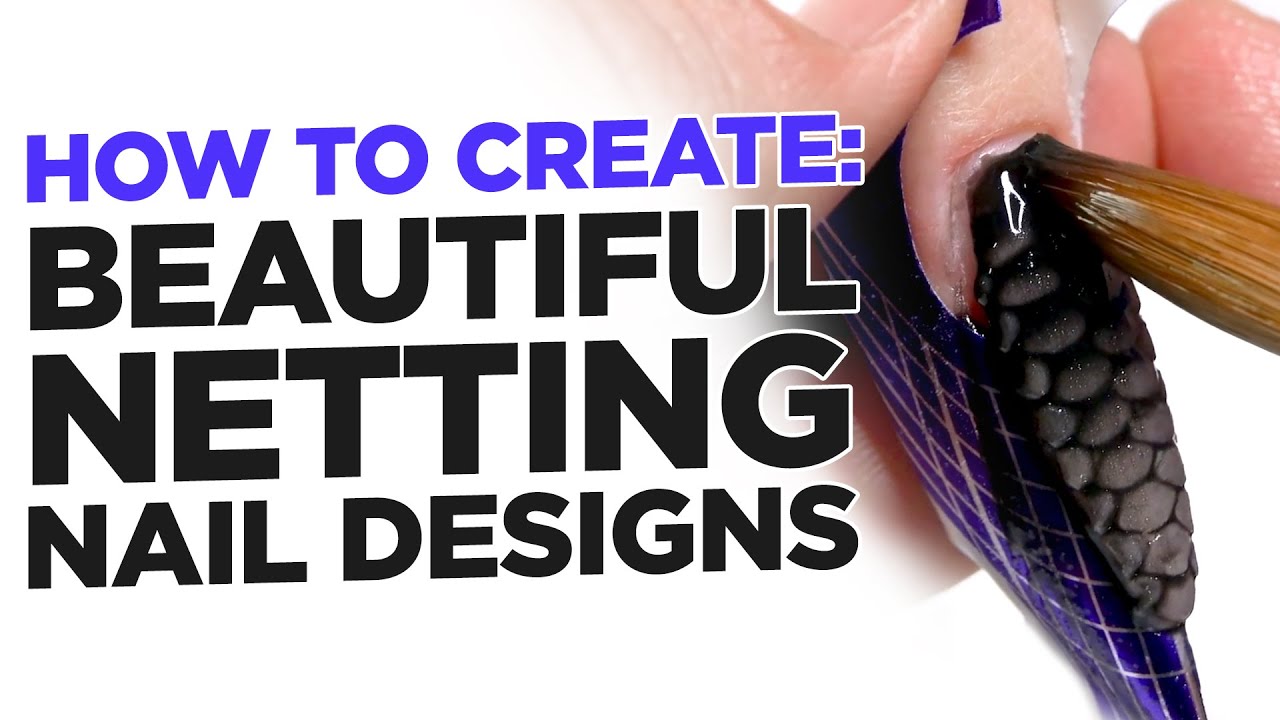 How to Create: Beautiful Netting Nail Designs - YouTube