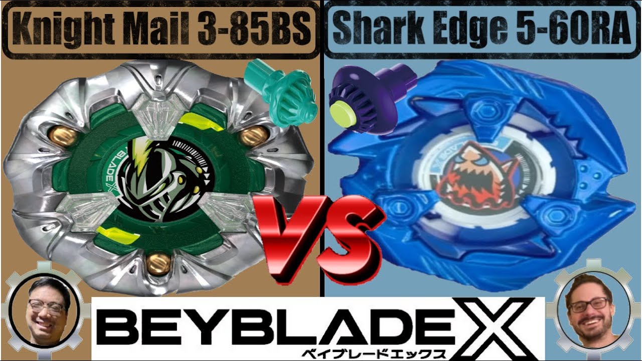 Knight Mail 3-85BS VS Shark Edge 5-60RA Beyblade X Bound Spike Vs ...
