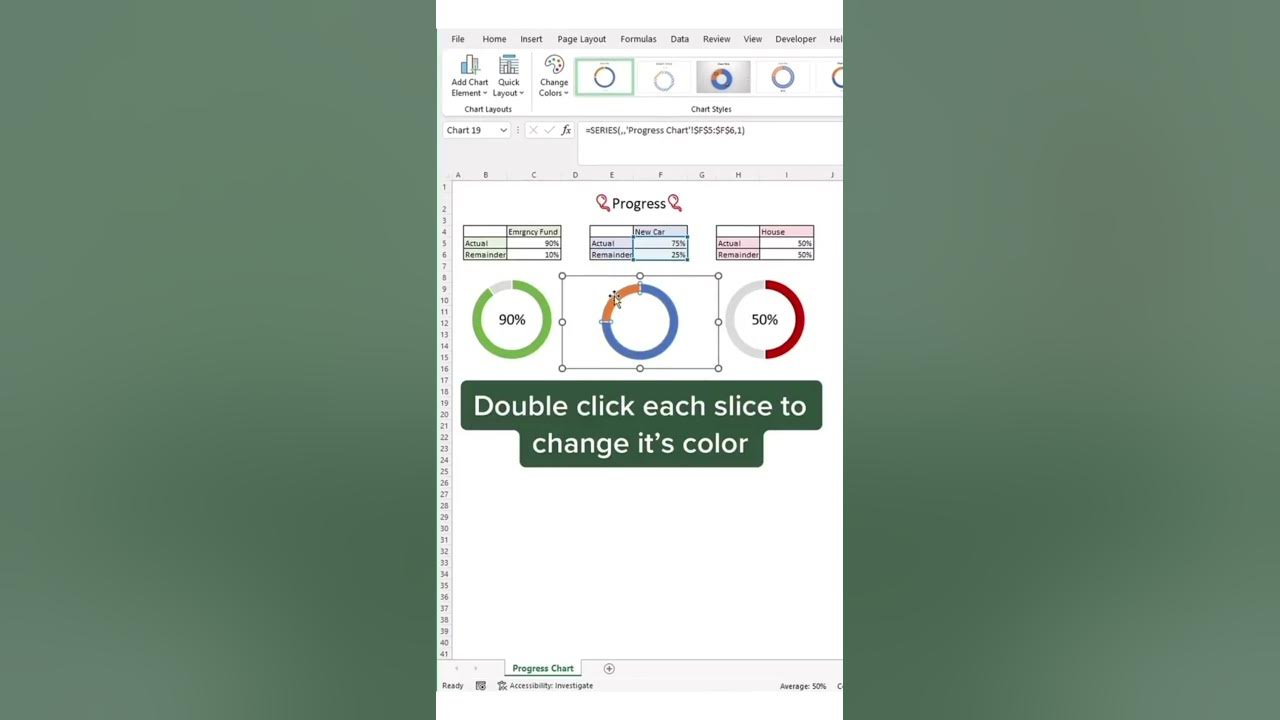 Excelshorts👉omg Create Progress Chart 🤑exceltips Youtube