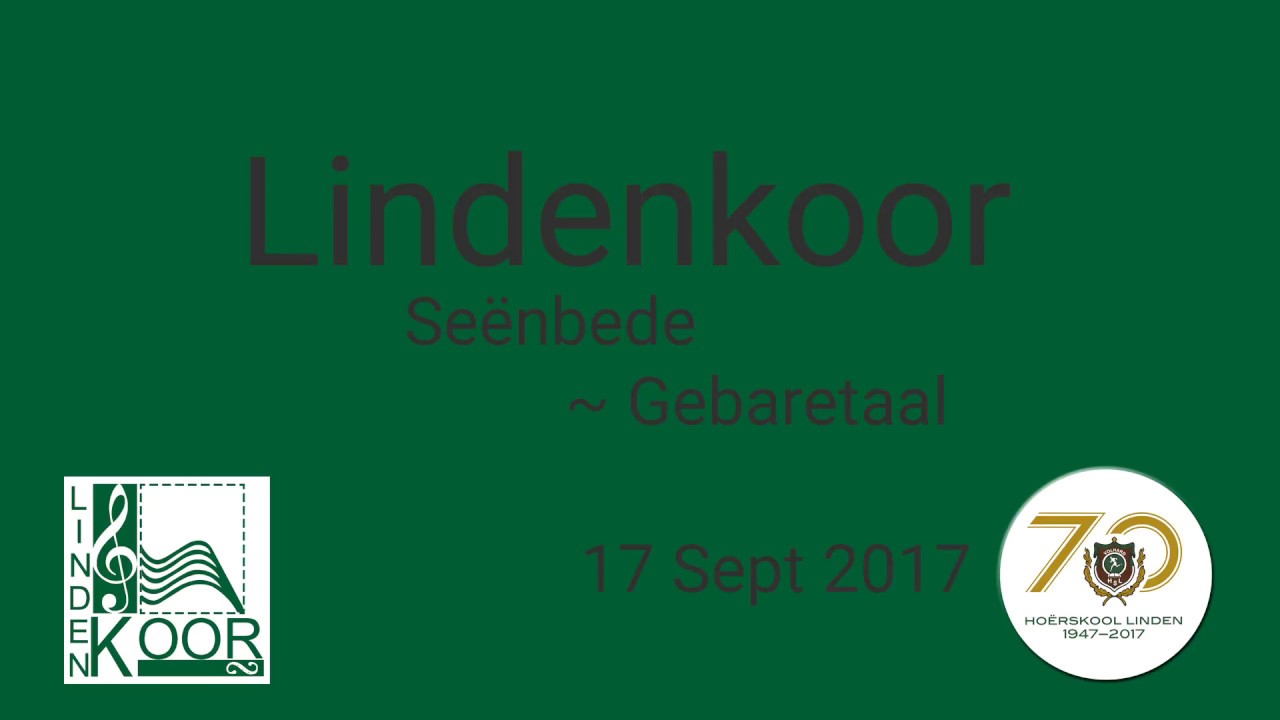 Lindenkoor performing Gebaretaal Seënbede, 17 Sept 2017 NG Kerk ...