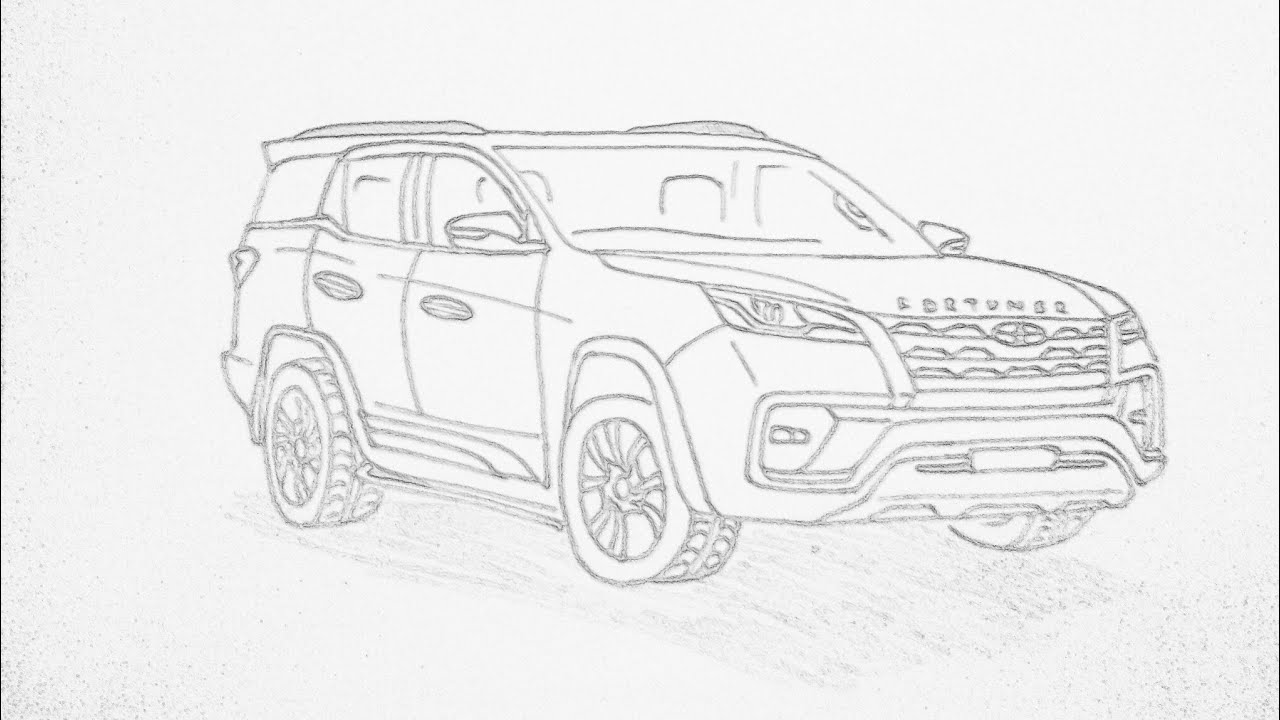 how to darw toyota fortuner / part -1 - YouTube