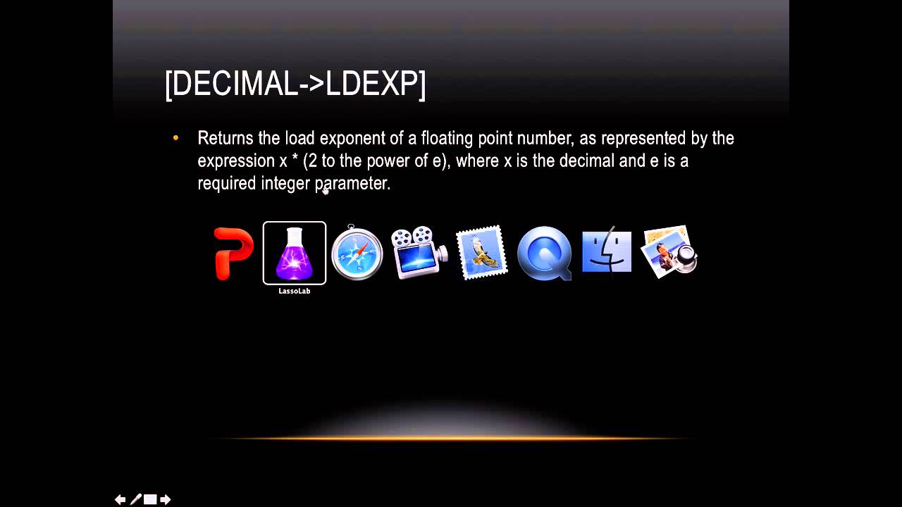 Lasso Programming: [decimal→ldexp] - YouTube