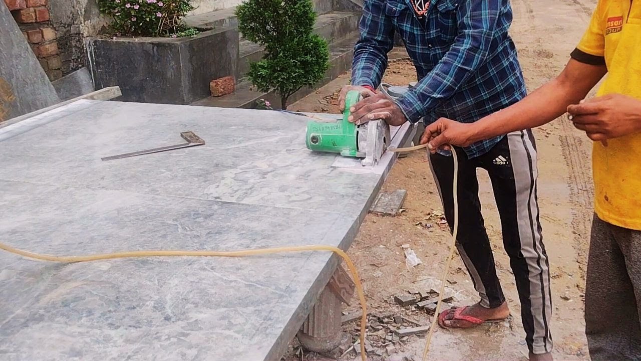 Pool Table Marble cutting for Perfect Size // Marble Cutting - YouTube