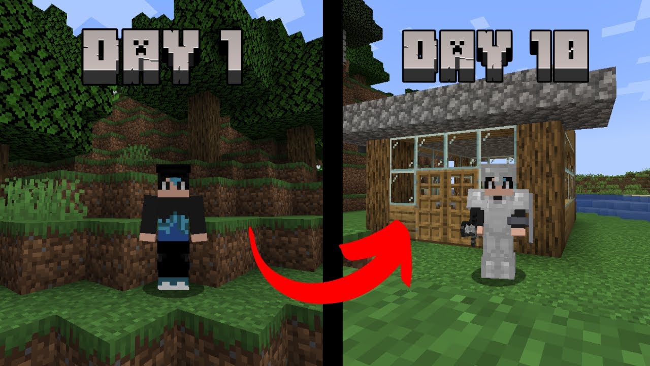 100 Days in Survival Minecraft: Days 1-10 - YouTube