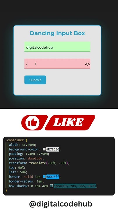 Dancing input box #html #css #shorts - YouTube