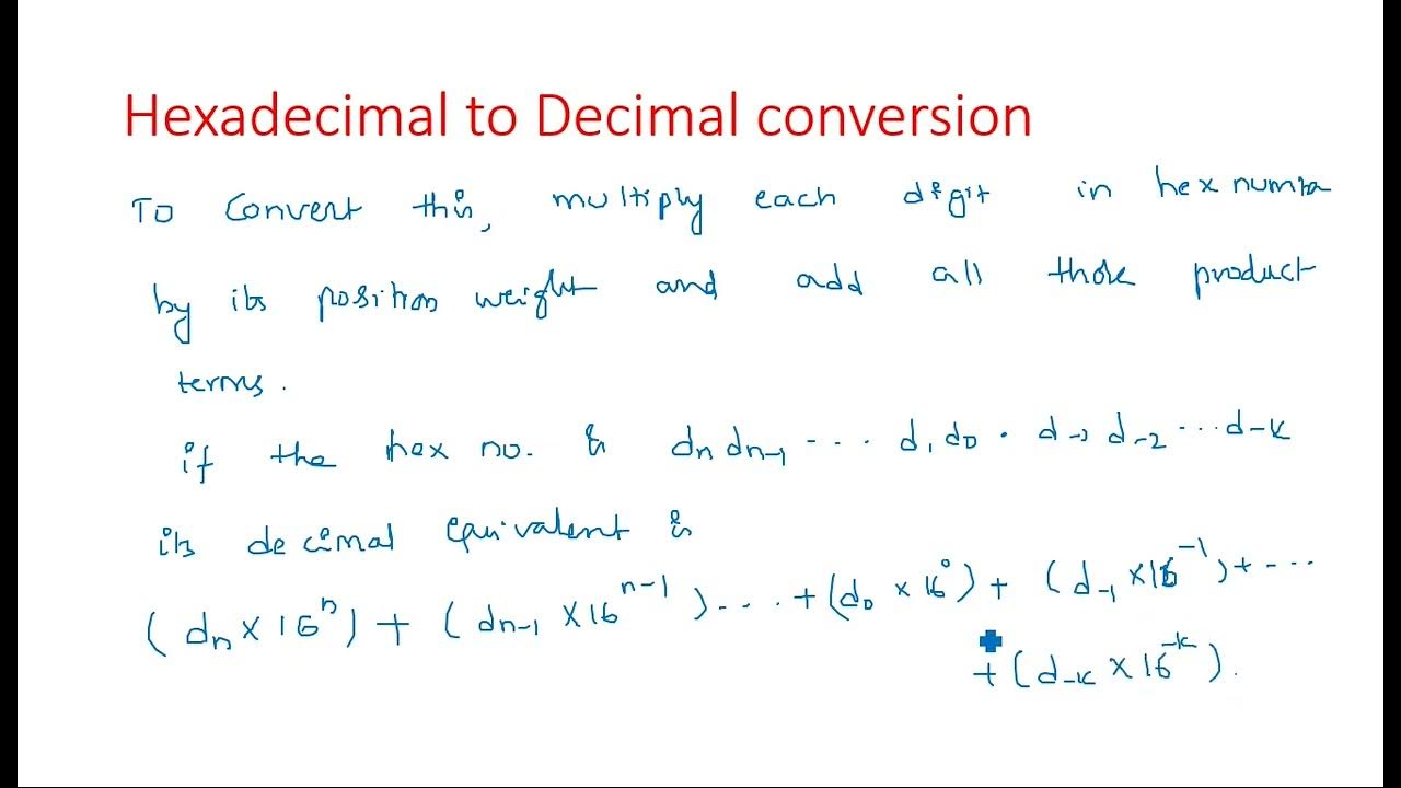 Decimal To Hexadecimal Conversion Hexadecimal To Decimal Decimal Point Stld Lec 11 Youtube