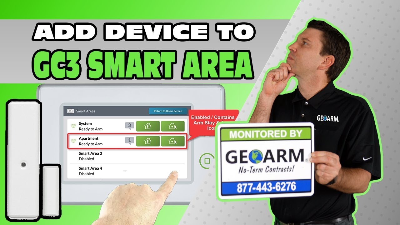 2GIG GC3 - How to Add Device to Smart Areas - YouTube