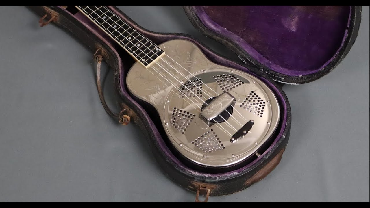 1932 Style 2 National German Silver Small Bodied Ukulele Resonator Reso ...
