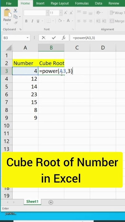 Cube root in Excel sheet #excel #exceltutorial # ...