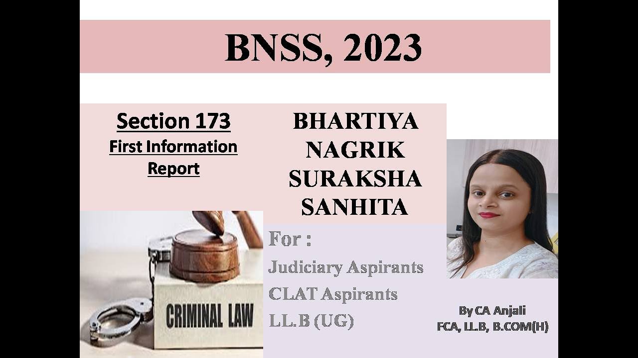 FIR|First Information Report|Section 173| BNSS| By CA Anjali #judiciary ...