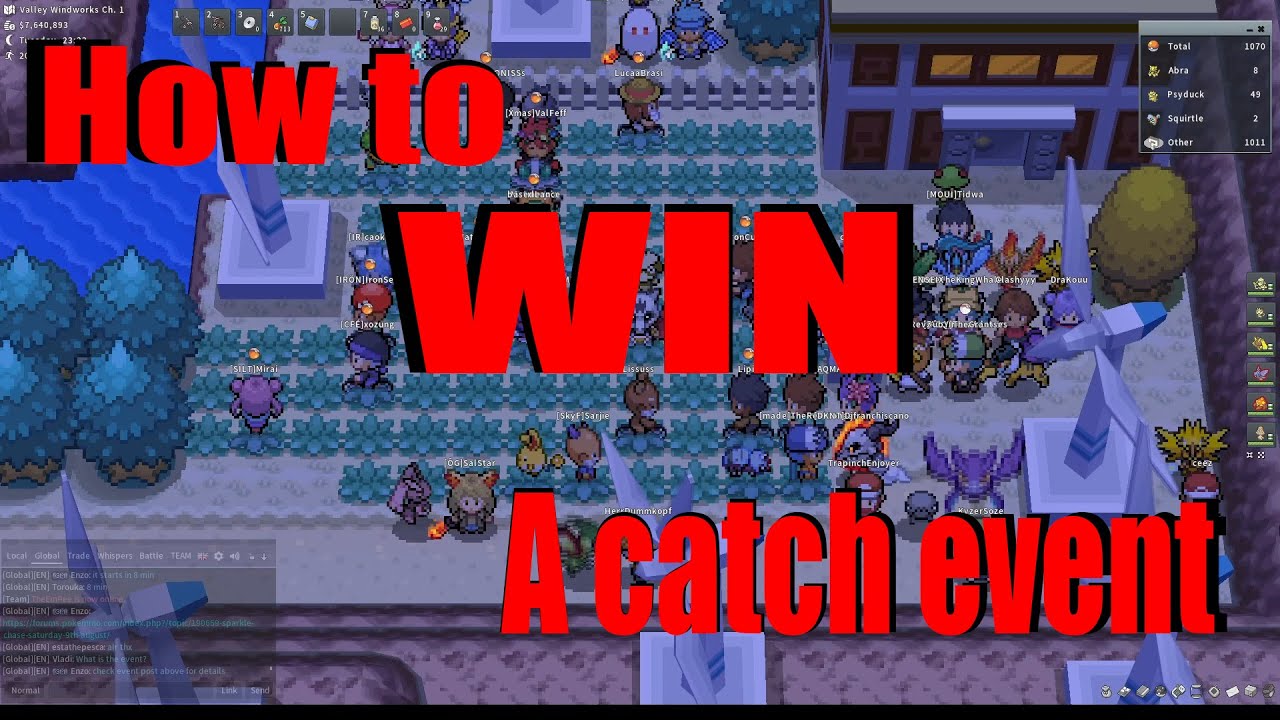 How to win a pokemon catch event in PokeMMO - YouTube