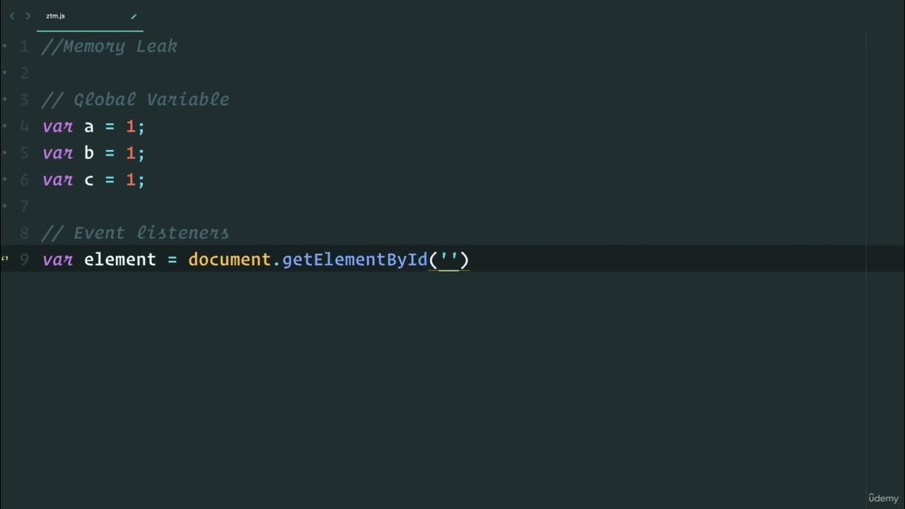 JavaScript Adv Concepts Foundation I 0214 Memory Leaks - YouTube