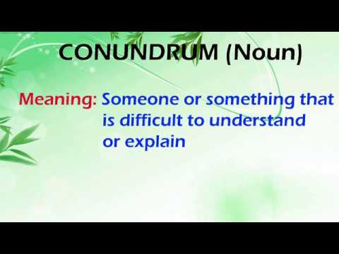 Conundrum Meaning - YouTube