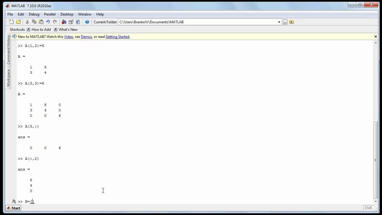 [TUTORIAL] Matrices en MatLab - YouTube
