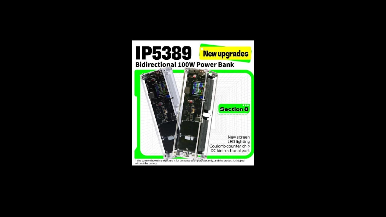 ip5389 bidirectional 100w power bank - YouTube