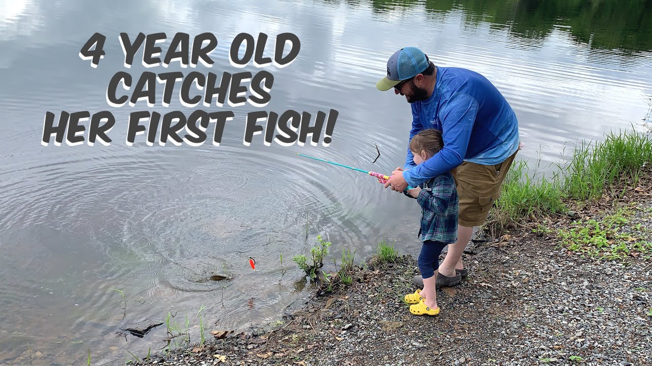 4 Year old Catches Her First Fish! | Fishing at Crowder Reservoir - YouTube
