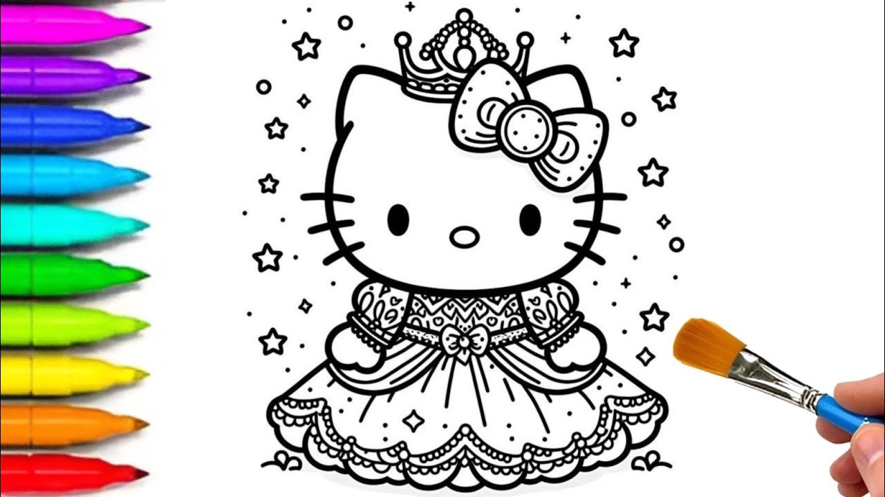 How to draw a hello kitty with heart step by step || hello kitty ...