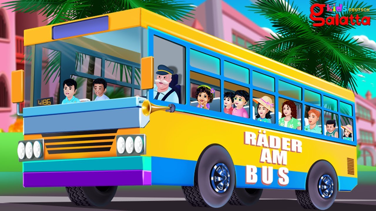 Die Räder am Bus - Wheels on the Bus | Deutsche Reime für Kinder ...