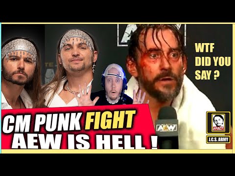 AEW Backstage FIGHT ! CM PUNK vs The Young Bucks - MEDIA SCRUM Tony ...
