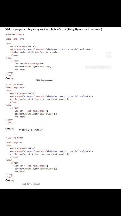 String function in JavaScript #javascript #stringfunction #uppercase #lowercase - YouTube