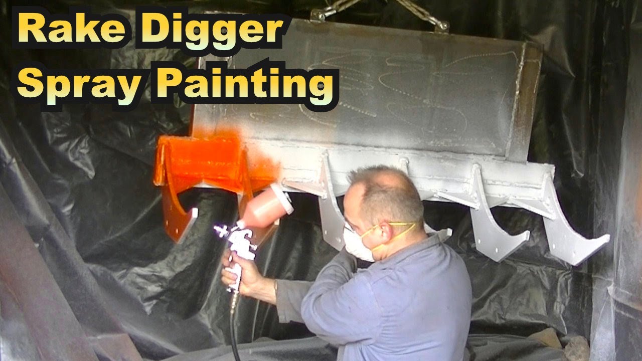 DIY Spray Painting the Rake Digger front loader implement to Kubota new ...