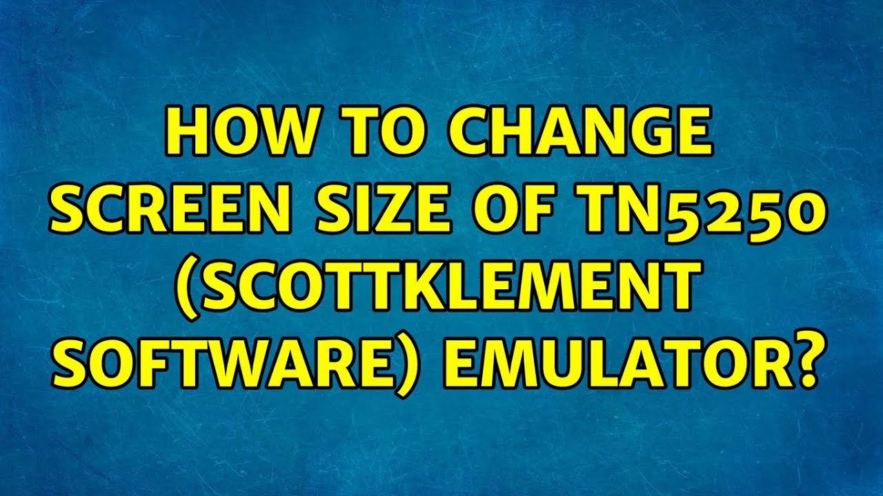 How to change screen size of TN5250 (scottklement software) emulator ...