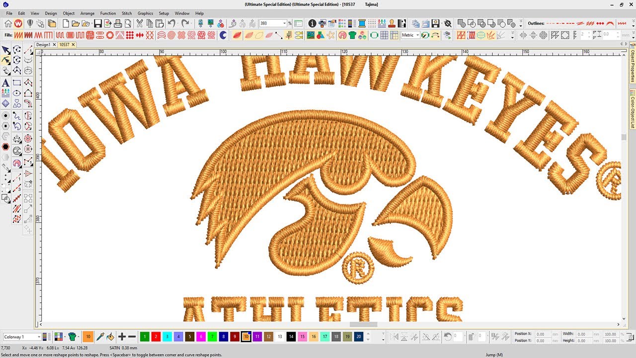 Iowa Hawkeyes Embroidery logo - YouTube
