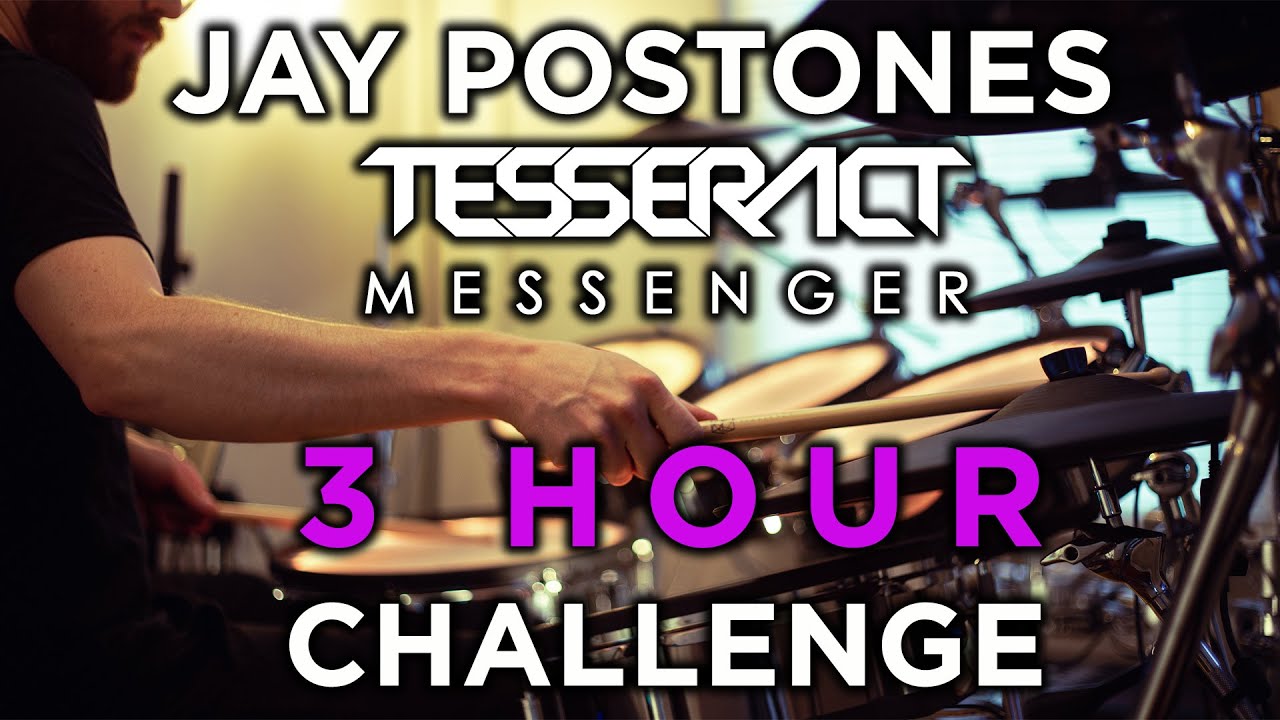 TESSERACT - MESSENGER (3hr challenge!) - Drum performance by Jay ...