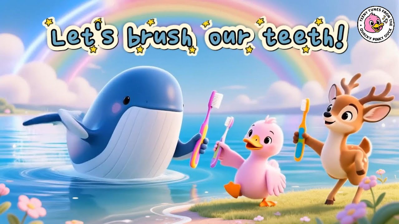 Let's Brush Our Teeth! 🦆🦌🐋 | Kids Toothbrushing Song - YouTube
