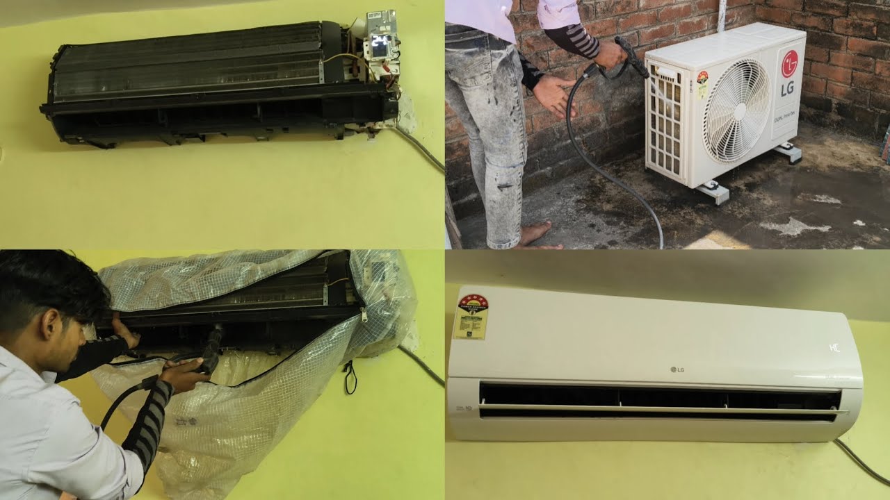 LG Split AC Deep Service with Water Jet | Full Cleaning at Home | AC Ki ...