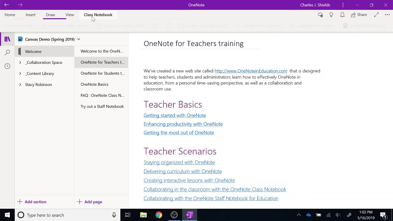 Creating OneNote Class Notebooks #3 - A Basic Tour of OneNote - YouTube