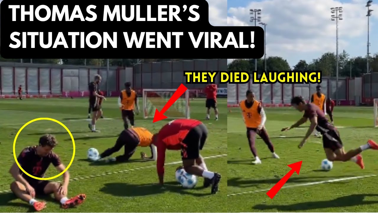 Thomas Muller's team-mates couldn't stop laughing at him! HILARIOUS ...