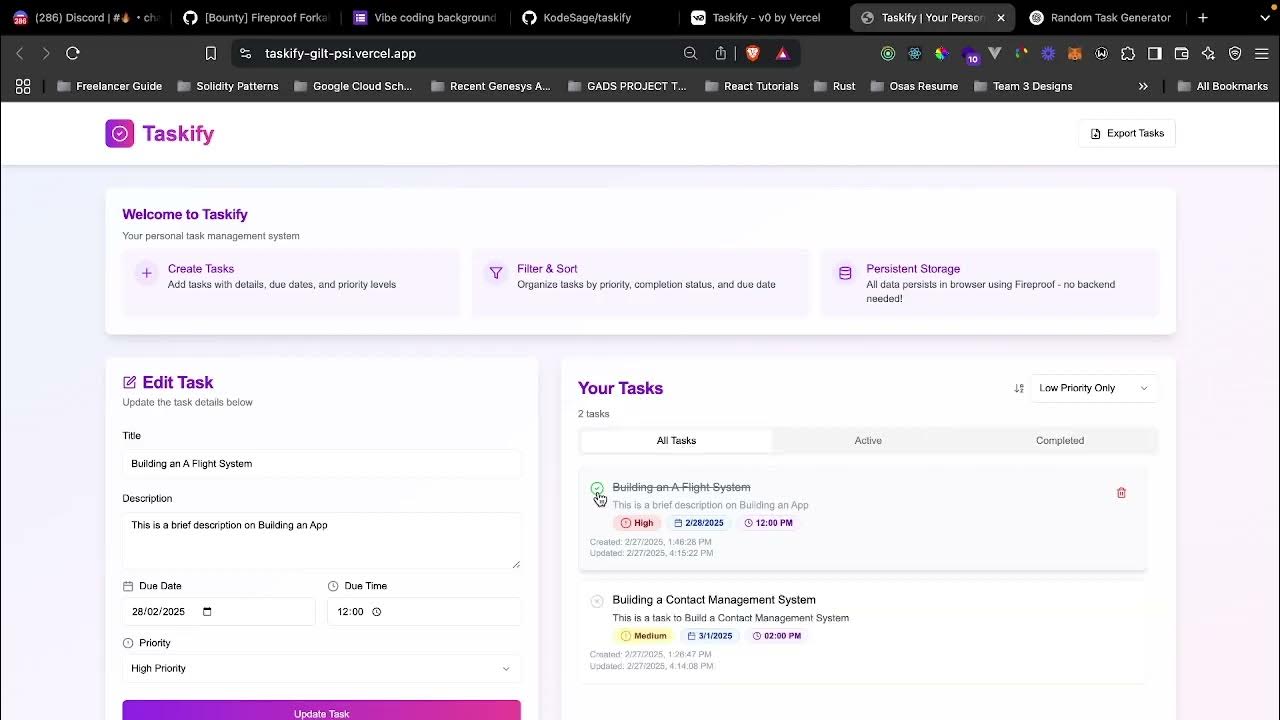 Taskify | A Personal Task Manangement System: React, v0, Fireproof RadixUI & TailwindCSS - YouTube