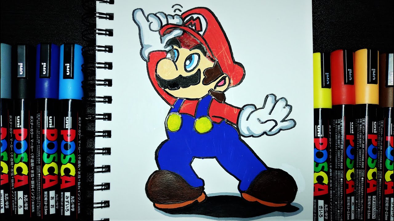Super Mario Coloring | how to?... so much fun | POSCA markers - YouTube