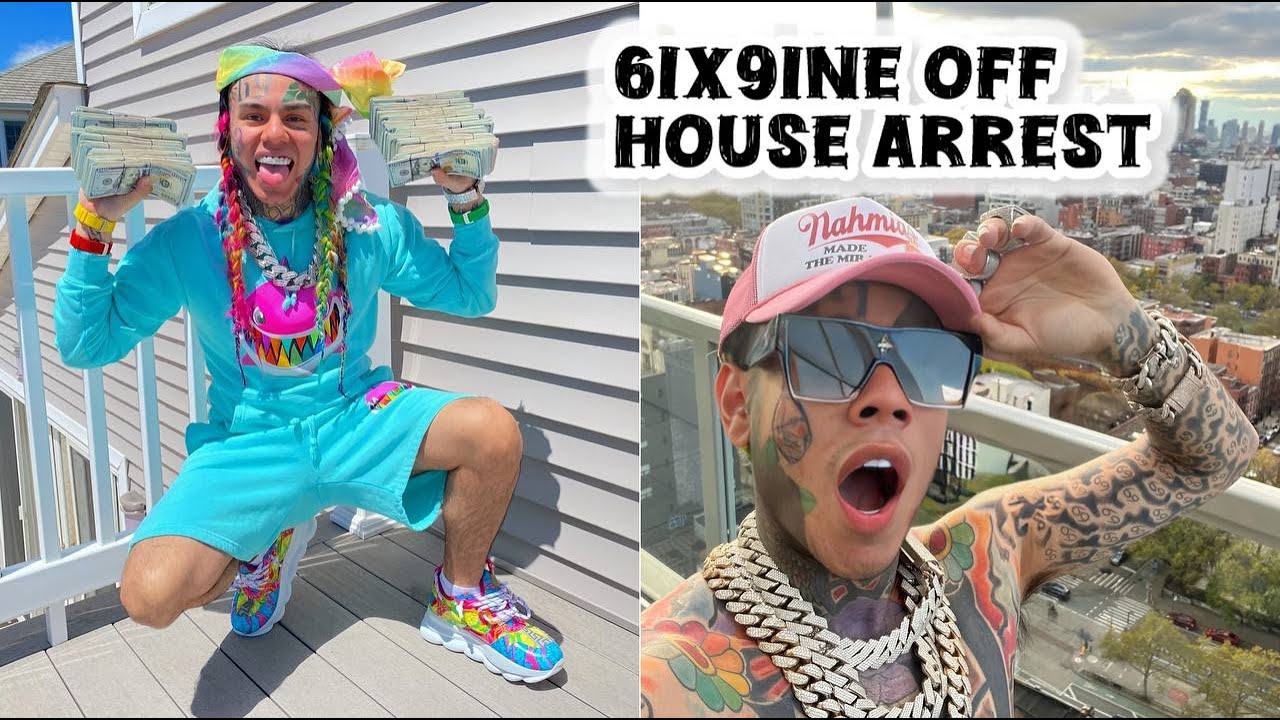 6ix 9ine Gets Off House Arrest In Style With Pretty Ladies By The Pool ...